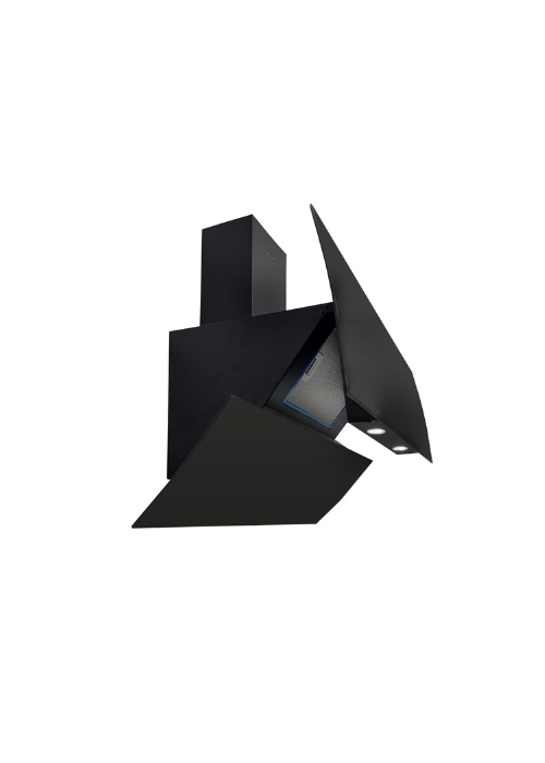 Purity 60cm Black Glass Pyramid Hood Suction Power 1000m3/h AUTO SMART ...