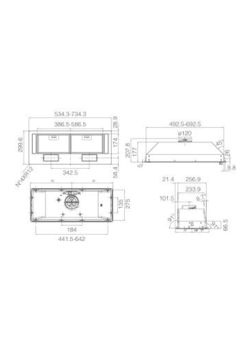 Elica built-in drilling hood 72 cm suction power 400 m3/h ERA – Gadd Betak